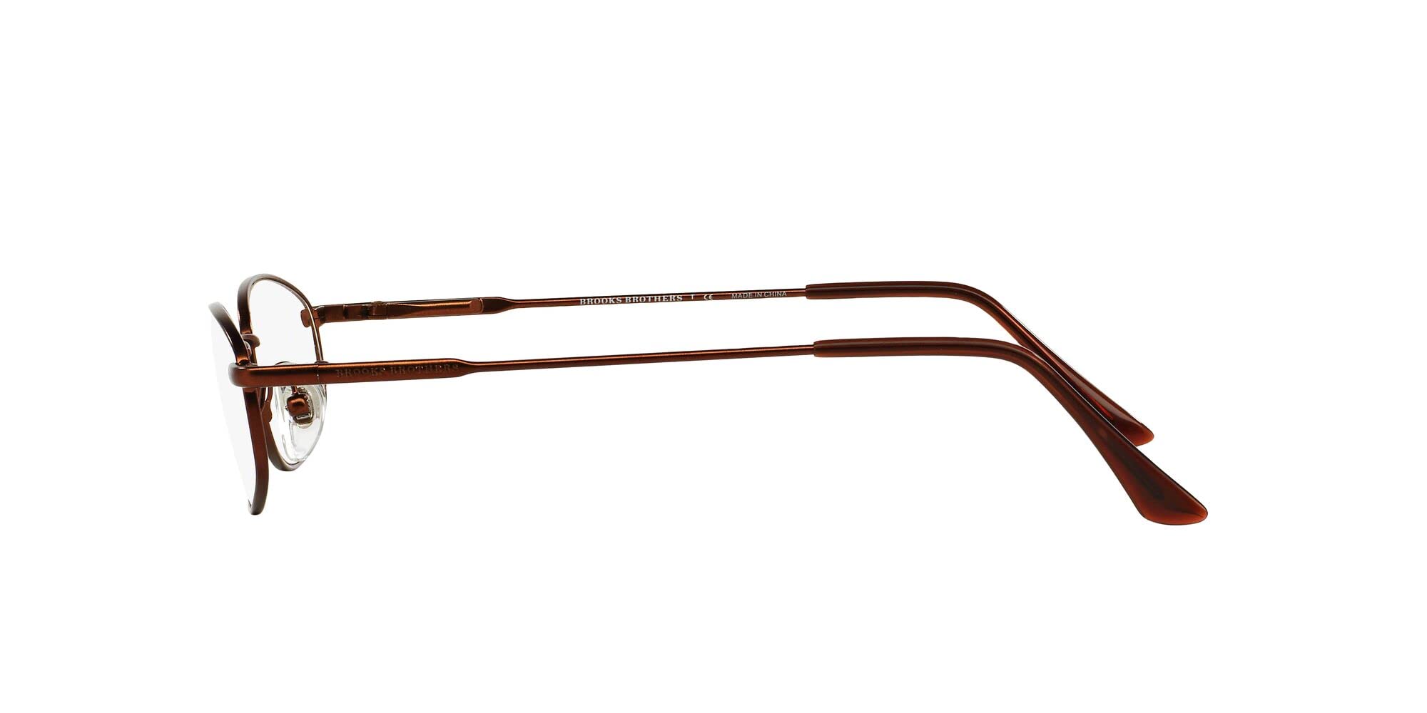 Brooks Brothers Men's BB 491 Oval Prescription Eyewear Frames, Bronze on Black/Demo Lens, 49 mm