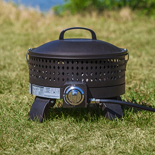 Fire Sense 62133 Sporty Campfire Portable Fire Pit LPG Gas 60,000 BTU Outdoor Firepit Includes Propane Stand Included - Dark Bronze - Round - 15"