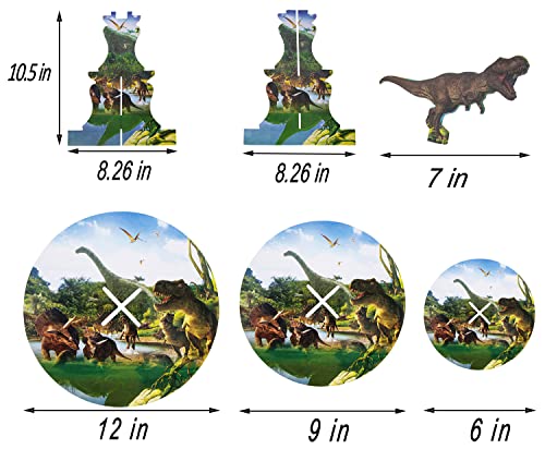 Dinosaur Cupcake Stand 3 Tier Cupcake Stand for Boys Dinosaur Birthday Party Cardboard Cupcake Stand for 24 Cupcakes