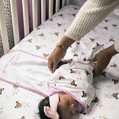 Little Muffincakes Baby Swaddle 100% Cotton, Ballerina Theme (Zhara) for Newborn - 3 Months