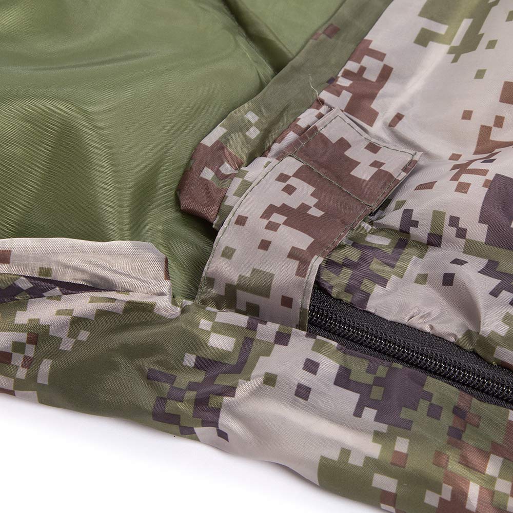 Boshen 3 Season Waterproof Sleeping Bag 82.7" x 29.5" with Carry Bag-2.2Ibs Ultralight 41℉-68℉ Envelope Sleeping Bag Hollow Cotton Filled for Adults Kids Camping/Hiking/Backpacking (Digital Camo)
