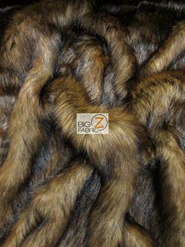 Faux Fake Fur Animal Short/Long Pile Coat Costume Fabric (Wolf Series) Sold by The Yard DIY Scarfs Rugs Accessories Fashion (Honey Wolf)