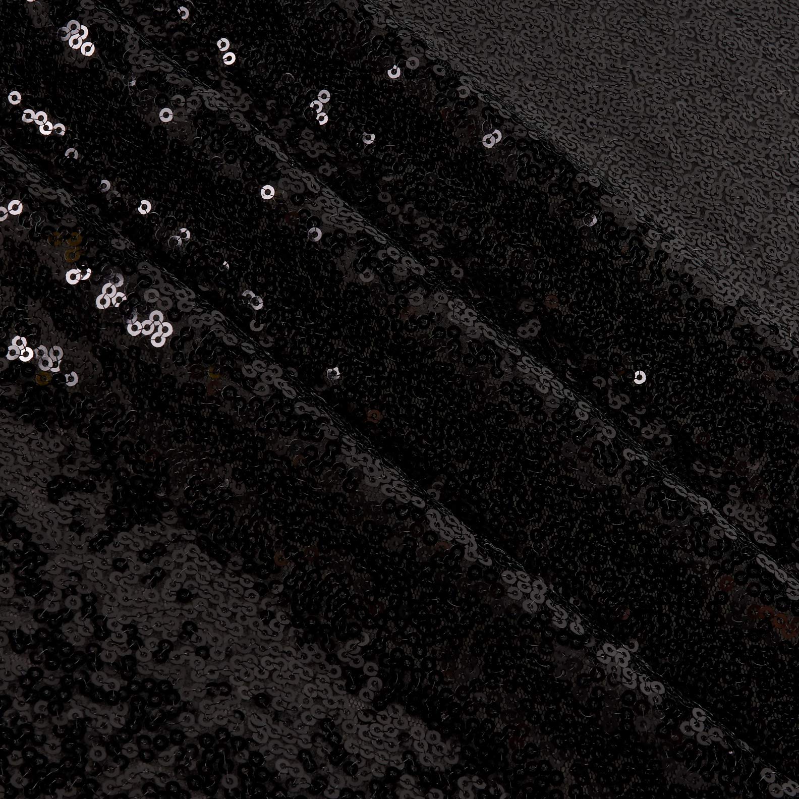 Glitz Sequin & Stretch Mesh Black, Fabric by the Yard