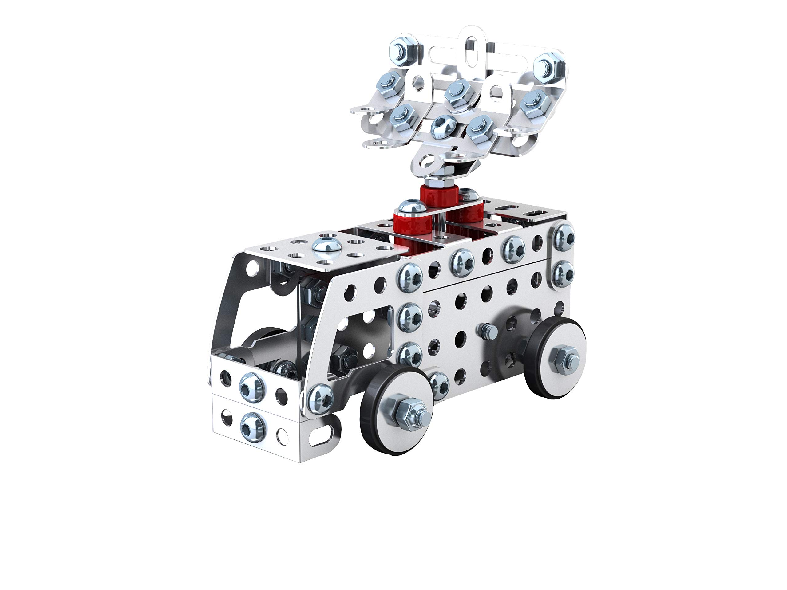 Schylling Steel Works Mechanical Multi-Model - Steel Building Set - Includes 300 Pieces, Tools, and Instructions to Make 10 Different Models - Ages 8 and Up