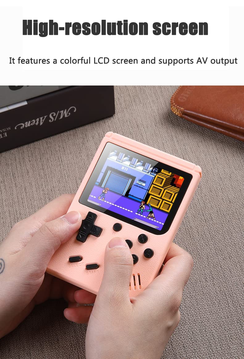Retro Handheld Game Console with Protector Case, 400 Free Classical FC Games Support for Connecting TV & Two Players, Portable Video Game Gifts for Adults & Kids 8-12 90s Retro Toys (Blue)