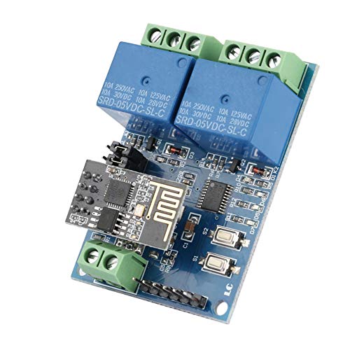 Dual Channel WiFi Relay, ESP8266 Dual Channel WiFi Relay Board On Board ESP 01 Smart Home Phone APP Remote Switch Module 59 * 40mm, Keypads & Remotes