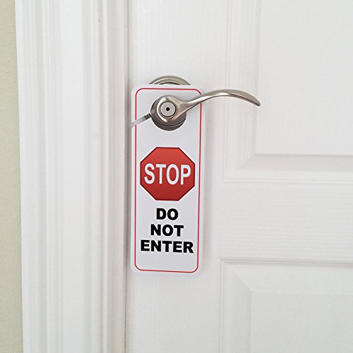 Stop Sign Do Not Enter Plastic Door Knob Hanger Sign