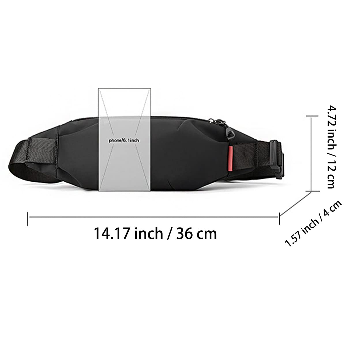 DAZZLESUN Men Waterproof Sling Bag Travel Waist Bag Woman Lightweight Black Crossbody Shoulder Backpack for Biking Hiking Work