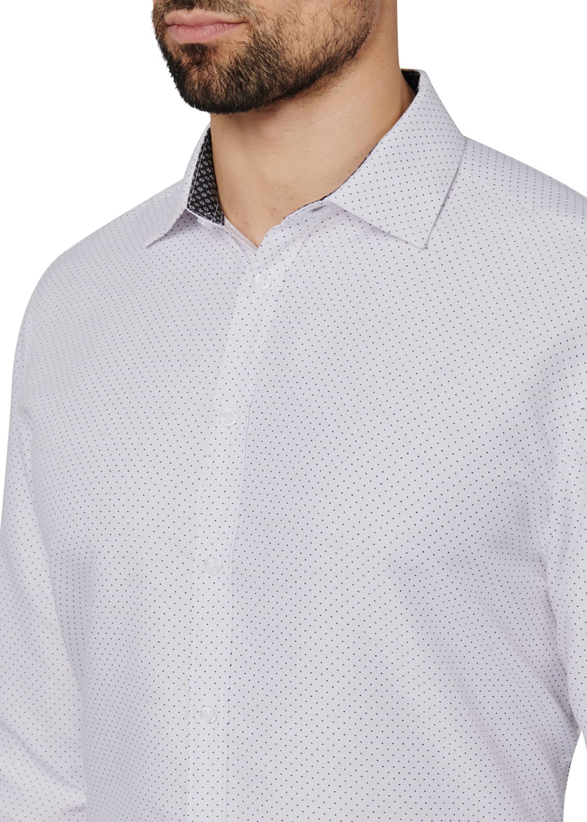 Calabrum Mens Long Sleeve Wrinkle Free Performance Dress Shirt, Forest, Large
