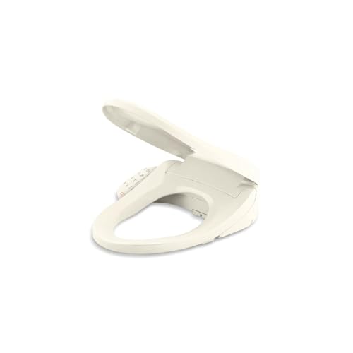 Elongated Bidet Toilet Seat Heated for Existing Toilets Nightlight Self-Cleaning Nozzle White Plastic