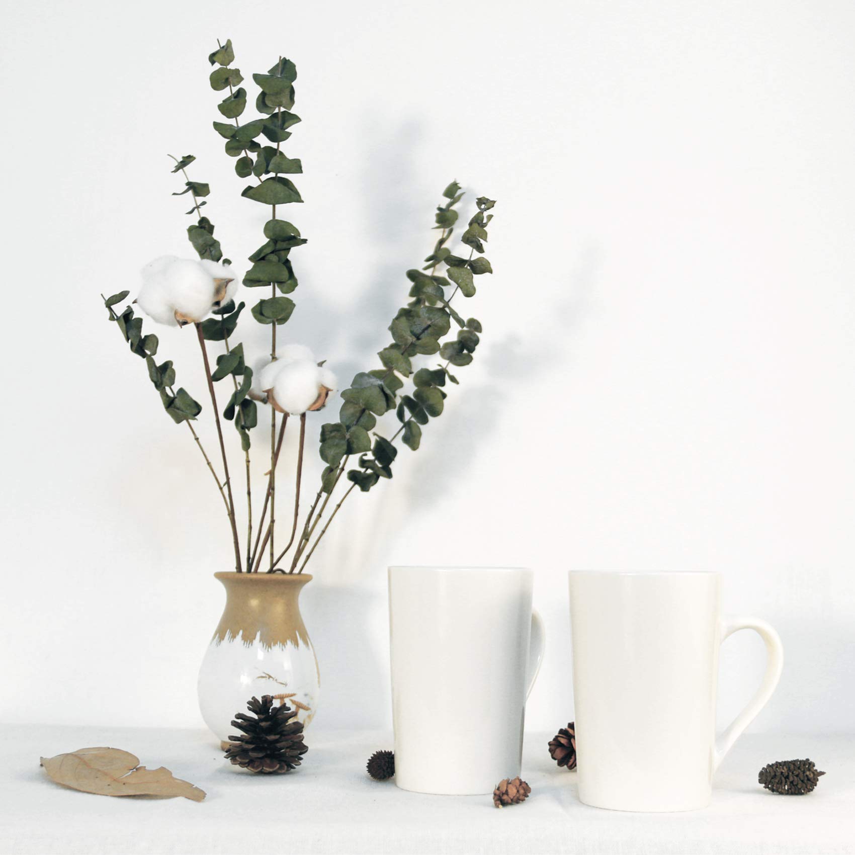 Coffee Mugs Set of 2, 13 Oz Plain White Porcelain Mugs for DIY Paint,Dishwasher Safe, Microwave Safe, Chip-free,Lead-free (2Pack)