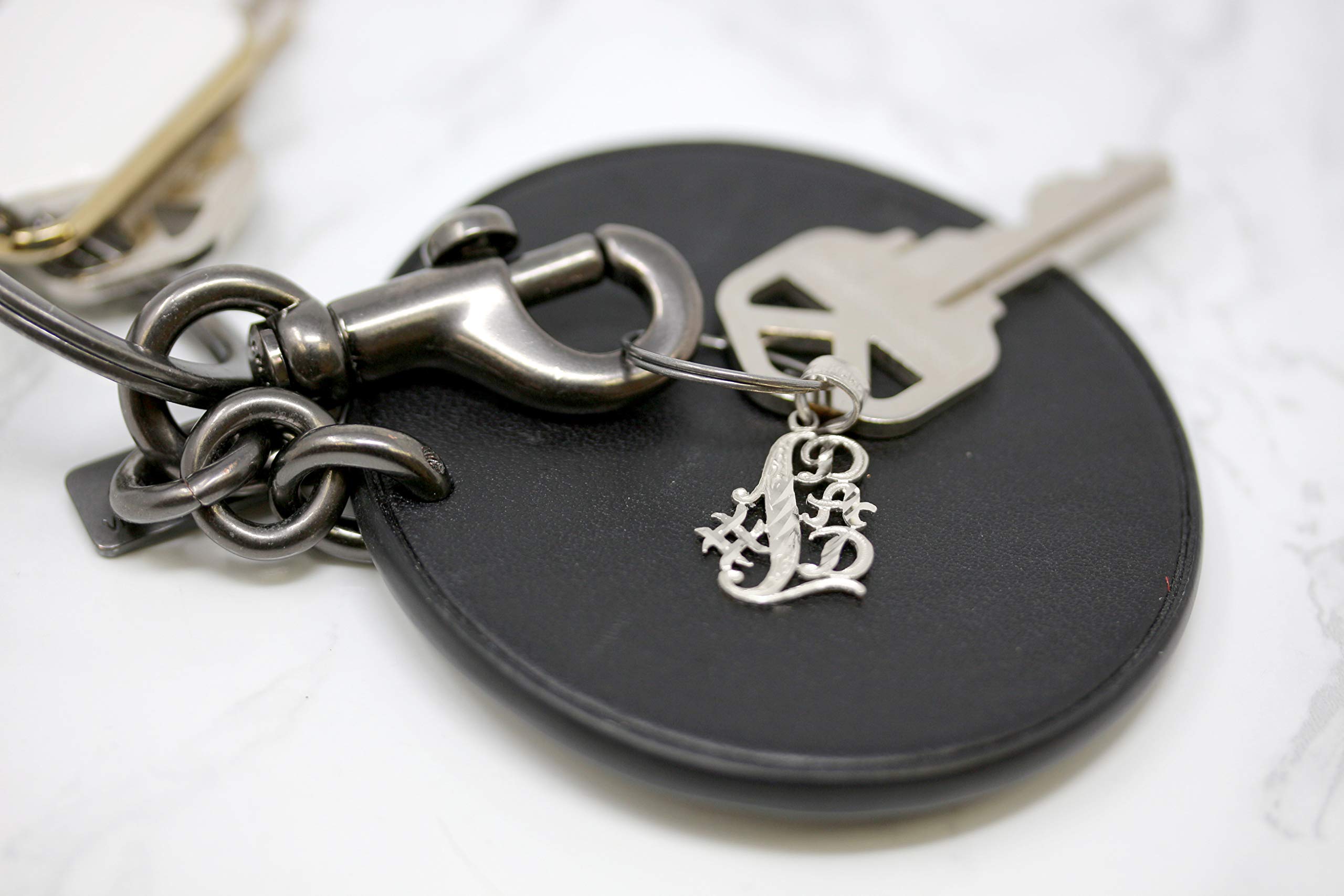CaliRoseJewelry Sterling Silver #1 Dad Best Dad Handmade Keychain Charm Pendant for Father