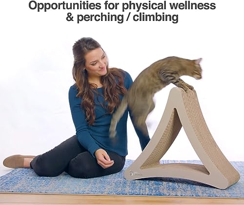 PetFusion 3-Sided Vertical Cat Scratching Post | Available in 18β & 24β | Multiple Angle Cat Scratching Pad, 6 Usable Sides. Scratch, Play, & Perch | 100% Recyclable Cardboard Cat Lounge. 1 Yr Warr
