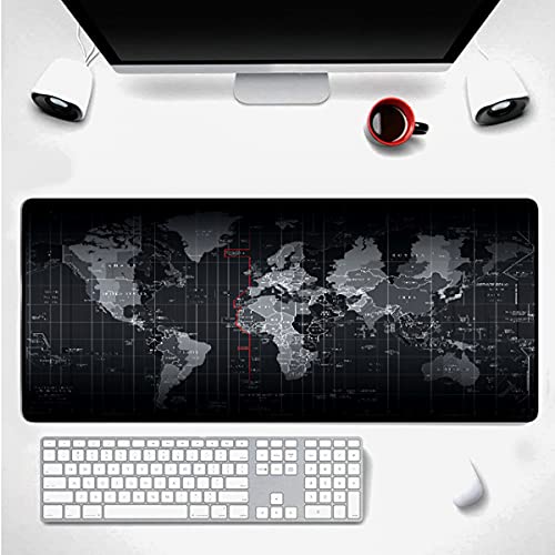 VIPAMZ Extended XXXL Gaming Mouse Pad - 35.4"x15.7"x0.12" Dimension - Portable with Extended XXL Size - Non-Slip Rubber Base - Special Treated Textured Weave with Precision Control (worldmap)