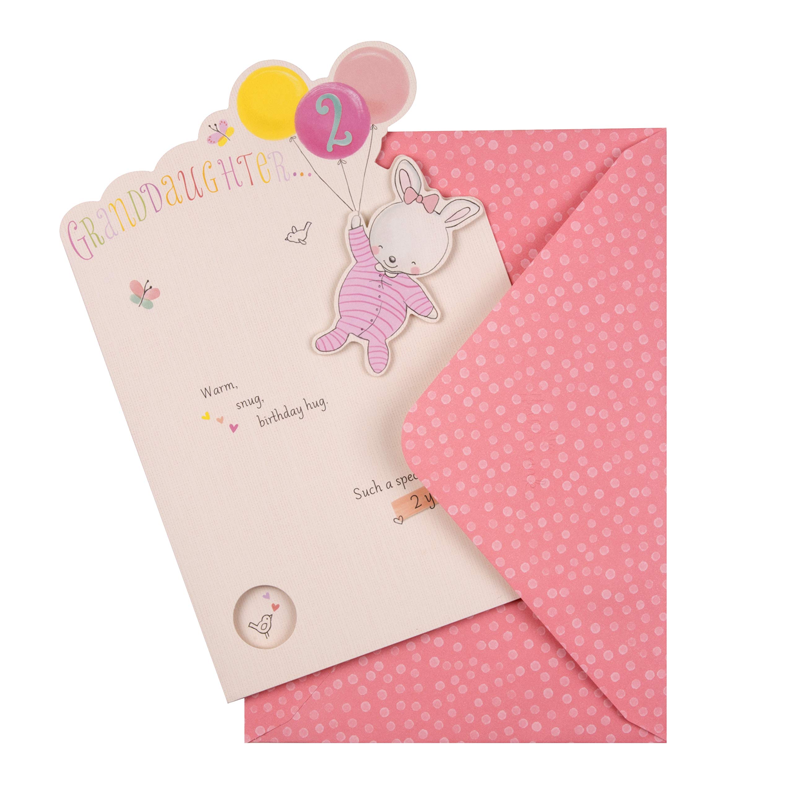 Hallmark Age 2 Birthday Card for Granddaughter - 3D Die-Cut Design