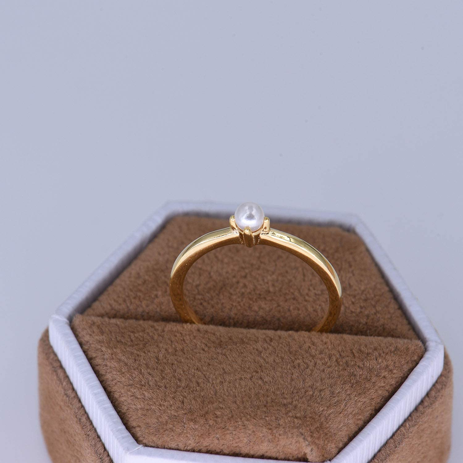 BLOSSOM & HUE Mini Pearl Ring - 18K Gold Vermeil - Size 7 - Minimalist Band