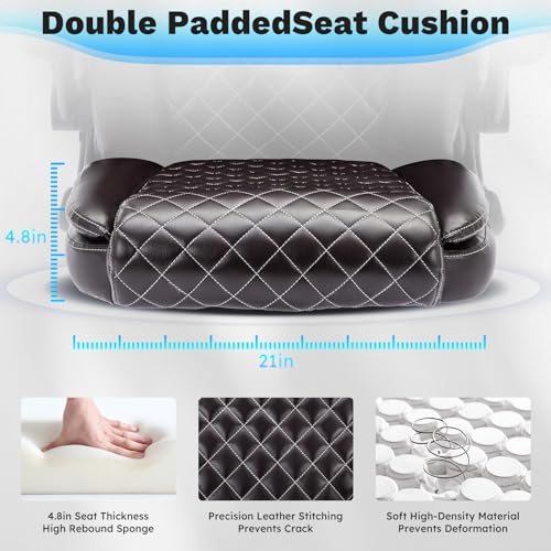 Executive Office Chair Ergonomic Desk Chair, High Back Computer Chair with Adjustable Lumbar Support,Padded Flip-Up Arms Home Office Chair, Upholstered Swivel Work Chair for Long Hours