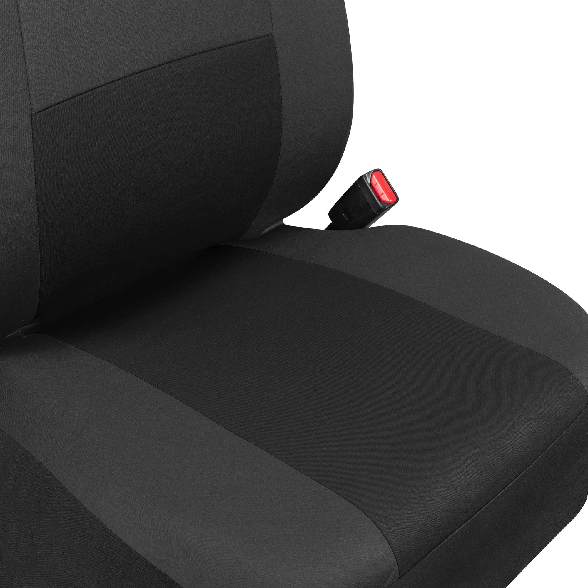 BDK PolyPro Car Seat Covers Full Set in Reverse Charcoal β Front and Rear Split Bench Seat Covers for Cars, Easy to Install, Accessories for Auto Trucks Van SUV