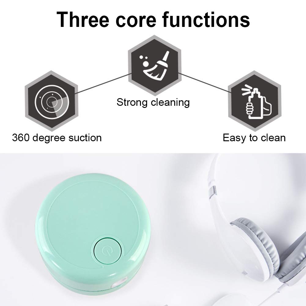 CALIDAKA Portable Mini Vacuum Cleaner, Handheld Battery Operated Cordless Desktop Sweeper Low Noise