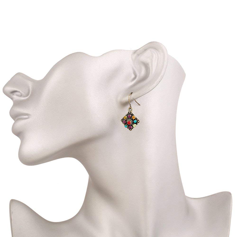 Bohemian National Style Earrings, OYEFLY Diamond Earrings Retro Rhinestone Ear Stud Earrings Jewelry Eardrop Gift