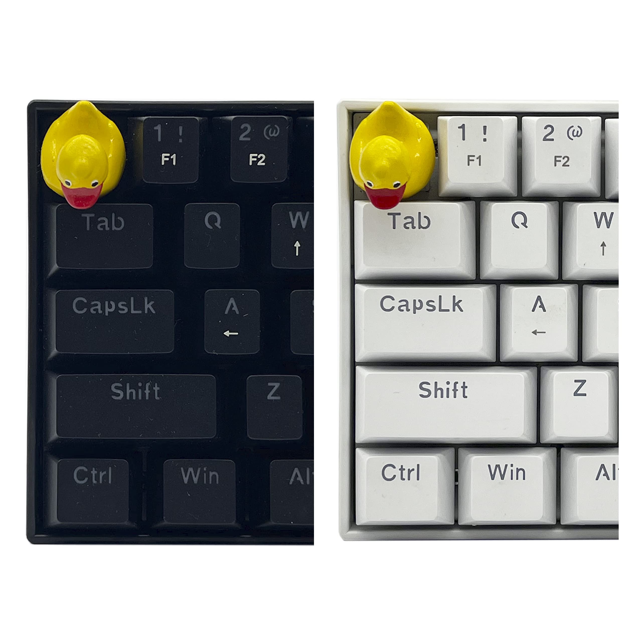 Custom Keycap for Mechanical Gaming Keyboard - Design Cute Duck - Artisan Cherry MX Made in Resin with Universal Compatibility - Unique Gift Idea, Yellow