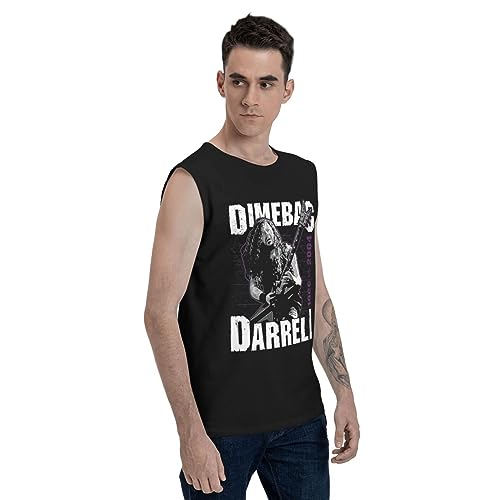 Dimebag Style Singer Darrell Tank Top Men T-Shirts Sleeveless Short Sleeve Basic Tee Teenager Summer Cotton Shirt for Sports Top3X-Large Black