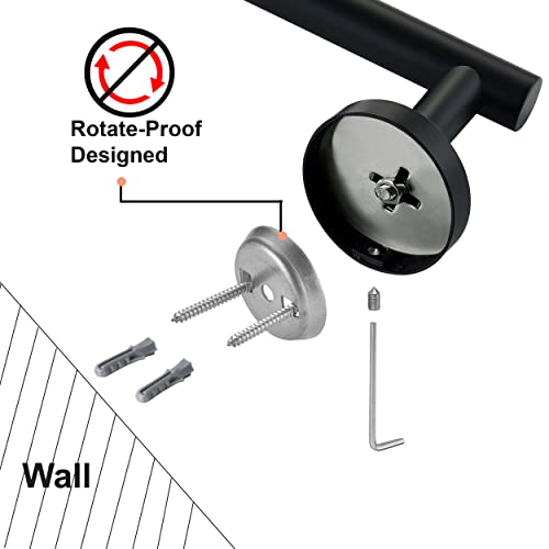Hand Towel Holder for Bathroom, Matte Black Hand Towel Bar, SUS304 Stainless Steel Hand Towel Hanger, Wall Mounted Small Hand Towel Ring, 9 Inch Round Heavy Duty Towel Rack for Bathroom, Kitchen