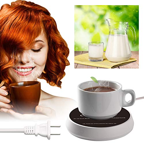 Coffee Warmer,Coffee Mug Warmer,Electric Beverage Warmer,Smart Coffee Warmer with Two Temperature Settings,Office Home Use Beverage Warmer Plate for Coffee, Milk, Tea, Water (Black and White)
