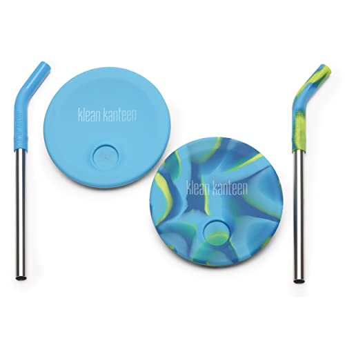 Klean Kanteen Kid Cup Straw Lid - 2 Pack - Blue Tie Dye