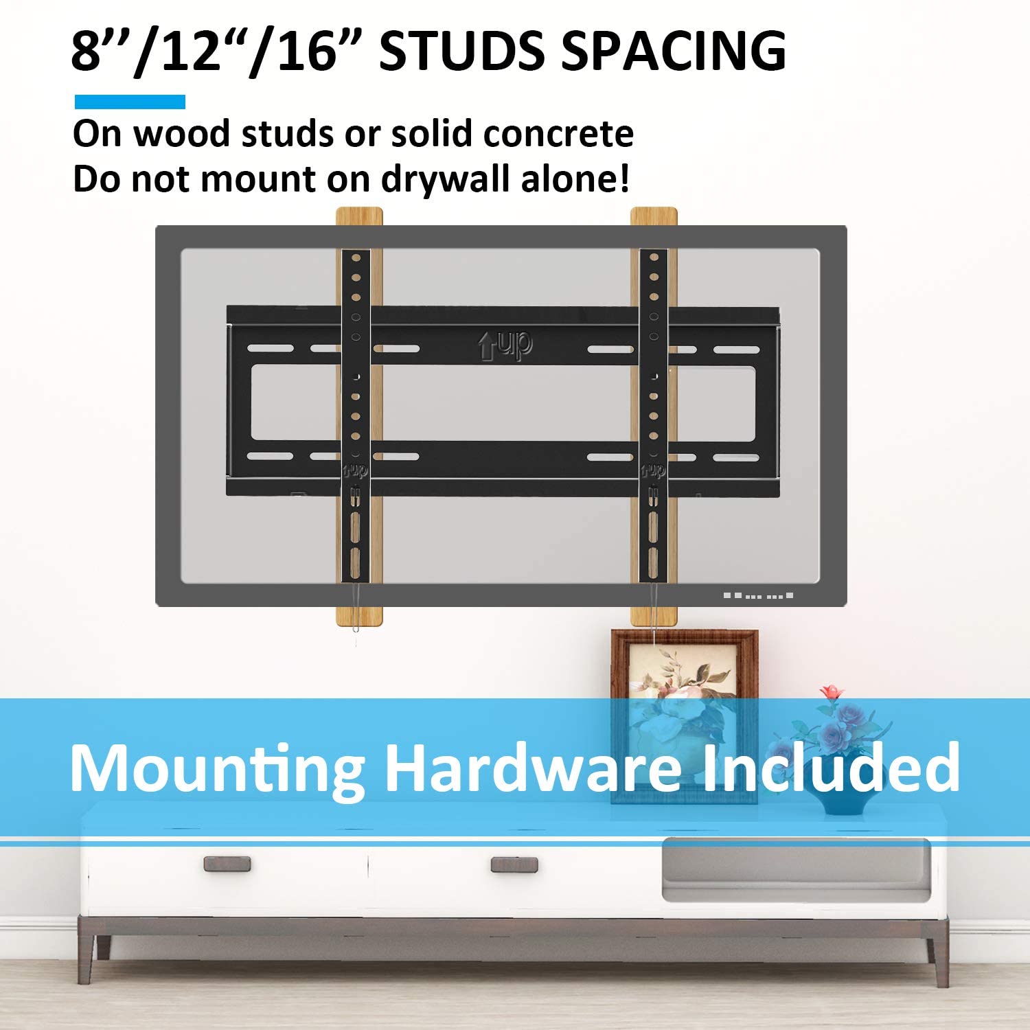 BLUE STONE Tilt TV Wall Mount Bracket for Most 32-55 Inch, up to 66 lbs Flat Screen, Curved TVs, Universal TV Mount with VESA up 400x400mm