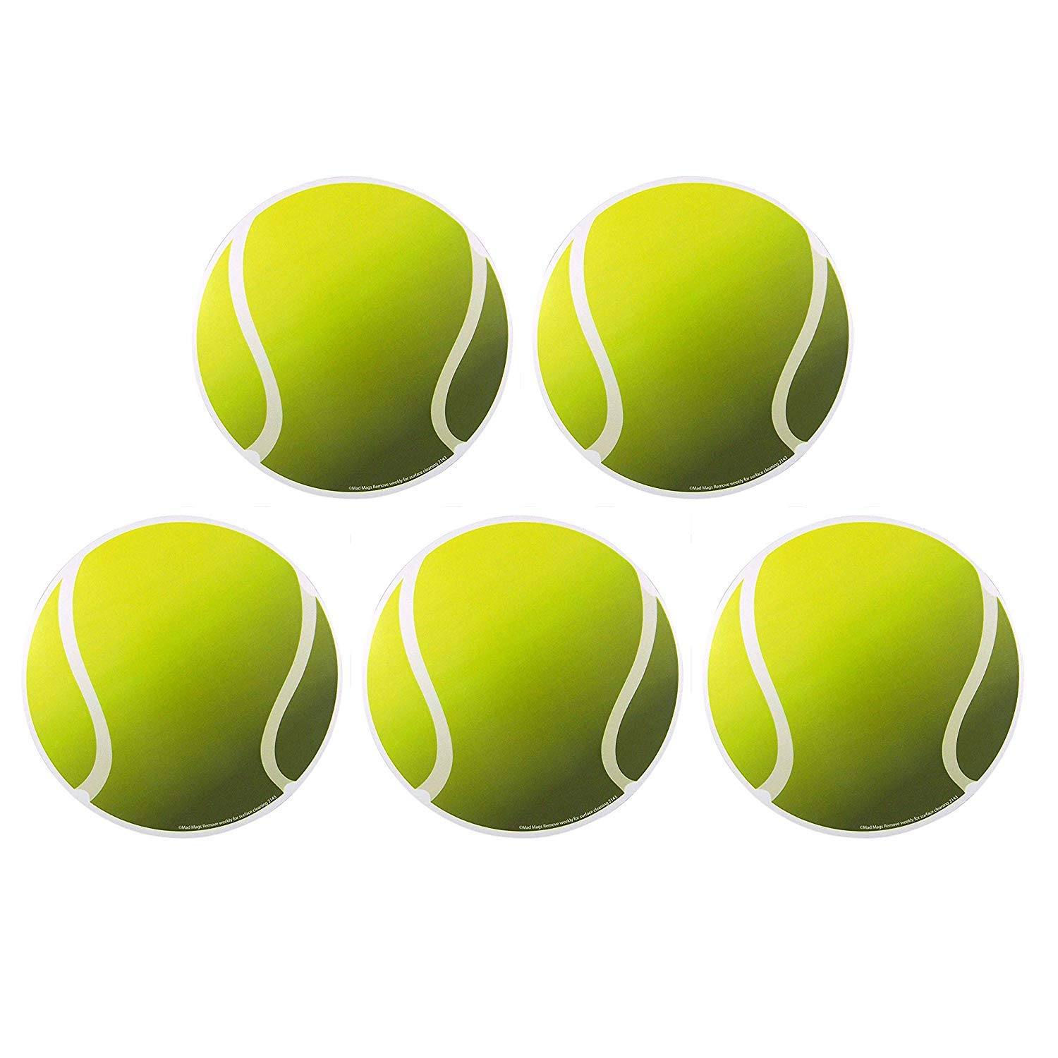 Car Magnet Tennis Ball Magnetic Decal for School Locker or Fridge, 3 3/4 Inch, Set of 5