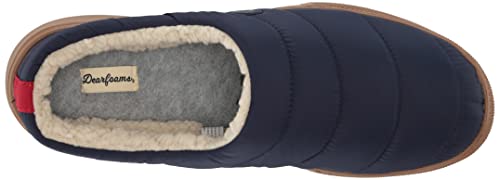 Dearfoams Men's Andre Indoor Outdoor Memory Foam Sport Lounge Clog Slipper, Peacoat, Medium
