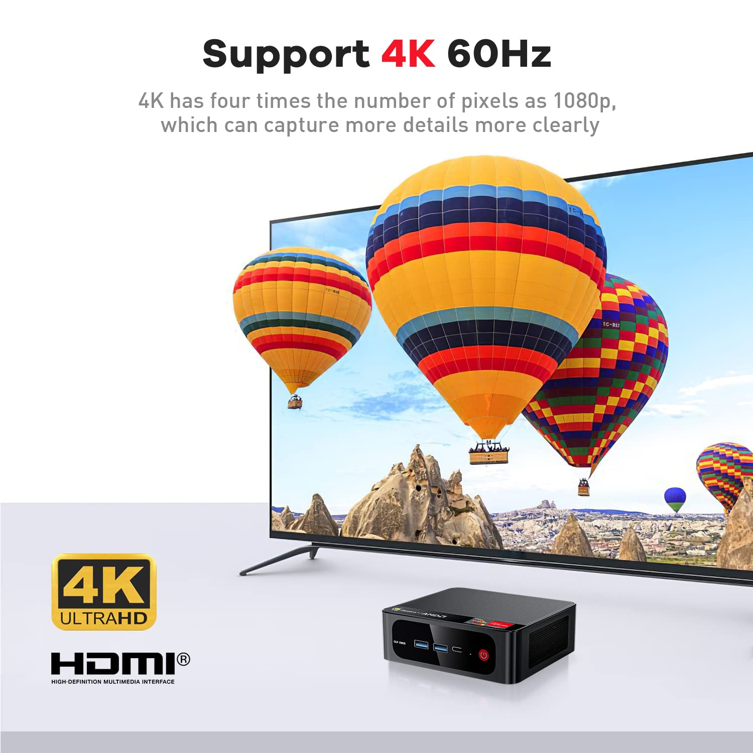 Beelink SER4 Mini PC,AMD Ryzen 7 4800U Processor,up to 4.2 GHz(8C/16T),Mini Computer with 16G DDR4 RAM/500GB M.2 NVMe 2280 SSD,4K FPS/WiFi 6E/BT5.2/Support Auto Power On