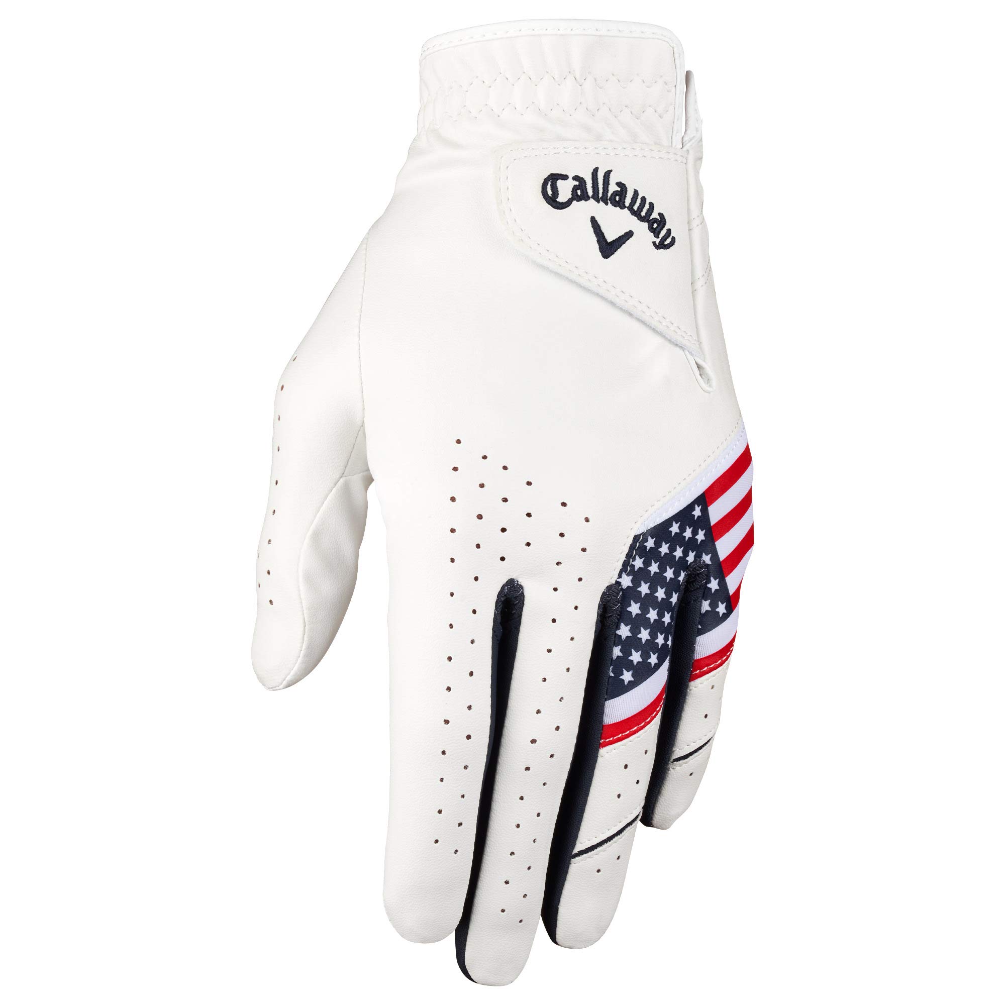 Callaway Golf Men's Weather Spann Golf Glove(White, Single, Large, Prior Gen Model , Standard, Worn on Left Hand)