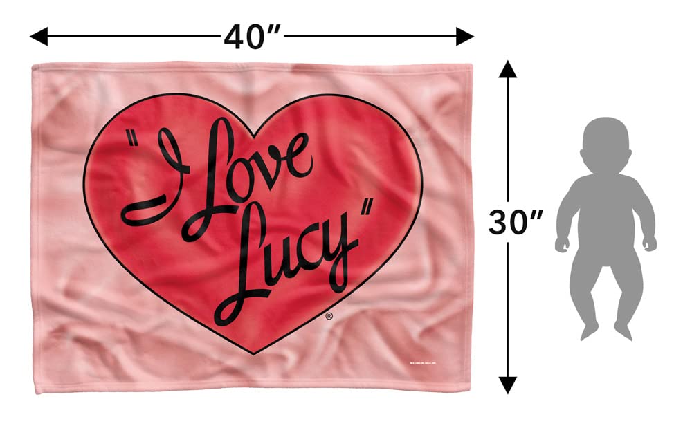 LOGOVISION I Love Lucy Lightweight Baby Blanket, 30"X40", 3D Logo Unisex for Infants Girls & Boys