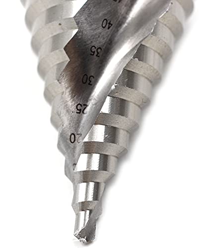 Driak HSS4241 6-60mm/0.23"-2.36" Metric Spiral Groove Step Drill Bit Set 13mm/0.51" Shank Cone Drill Bit Hole Cutter for Wood Stainless Steel Cutting