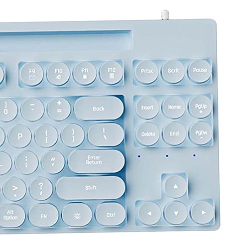 Durable Gaming Keyboard Scratchproof Replacement PP Keycap Rainbow Backlit Smooth Quick Response 87 Keys Wired Keypad for Laptop Desktop PC, Blue