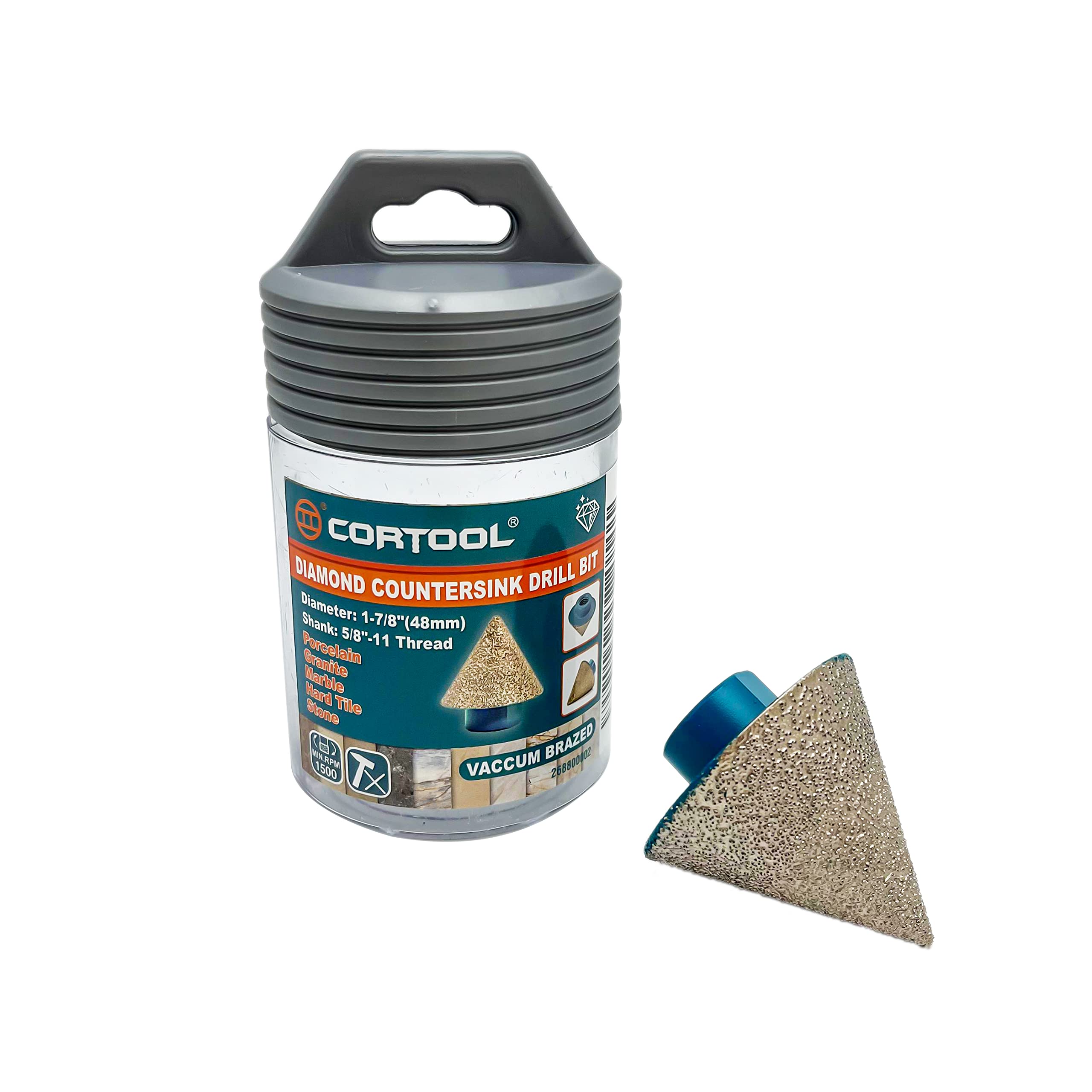CORTOOL Core Drill Bit Arbor Adapter for Threaded Diamond Hole Saw 1/4" Quick Change Hex Shank to 5/8" 11 Male Drill Sanding Attachment Arbor Shaft Adapter