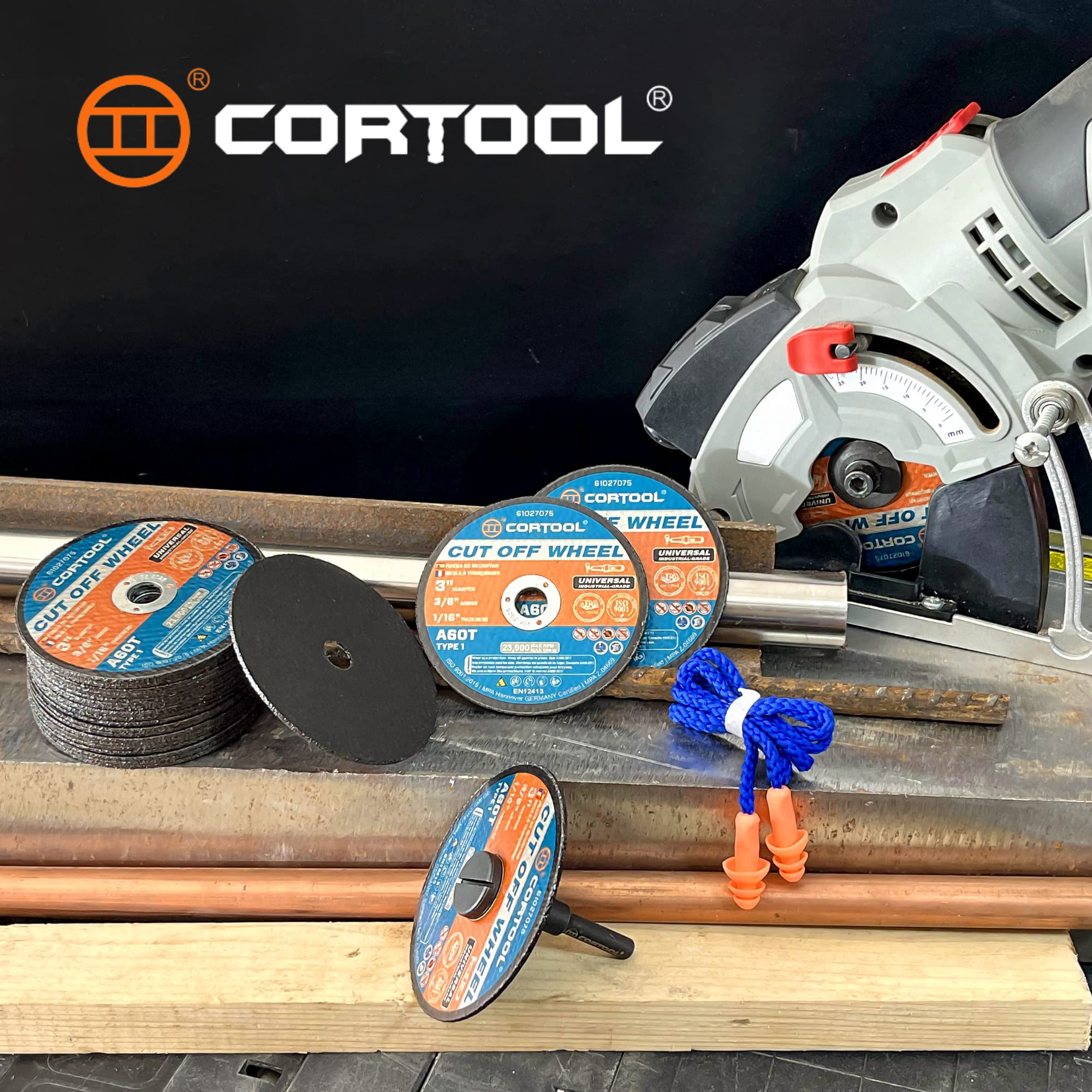 CORTOOL Cut Off Wheels 3-Inch, 27PCS Stainless Steel & Metal Cutting Wheels, 3” x 1/16” x 3/8” Cutting Discs with Mandrel for Die Grinder