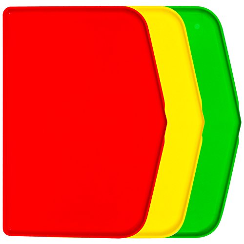 Chop Keeper Chopping Tray with Raised Sides and Easy-Guide Funnel, Red, Green and Yellow, 3-Pack - Argee RG909/3