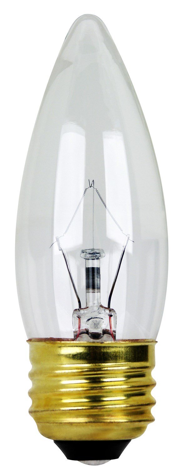 Feit Electric Bp25etc Incandescent Chandelier Light Bulb, 25 Watts, 120 Volt (Pack of 6)
