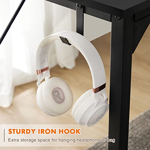 Small Computer Desk 31 Inch Small Office Desk Writing Desks Home Office Desks Small Space Desk Study Table Modern Simple Style Work Table with Storage Bag Headphone Hook Metal Frame for Home, Bedroom