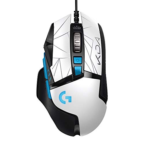Logitech G502 Hero K/DA High Performance Wired Gaming Mouse, Hero 25K, LIGHTSYNC RGB, Adjustable Weights, 11 Programmable Buttons, On-Board Memory, Official League of Legends Gaming Gear - White