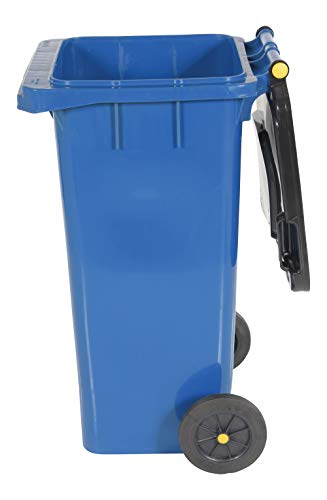 Vestil TH-32-BLU Trash Can, Polyethylene, 18-1/2" Width, 37-1/2" Height, 22" Depth, 32 gallon Capacity, Blue