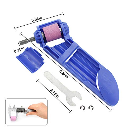 Drill Grinder Grinding Tool for Drill Polishing Wheel Drill Bit Sharp Sharpener Diamond Hand Drill Sharpening Tool Portable Drill Powered Tool 2pcs (2, Blue &Orange)