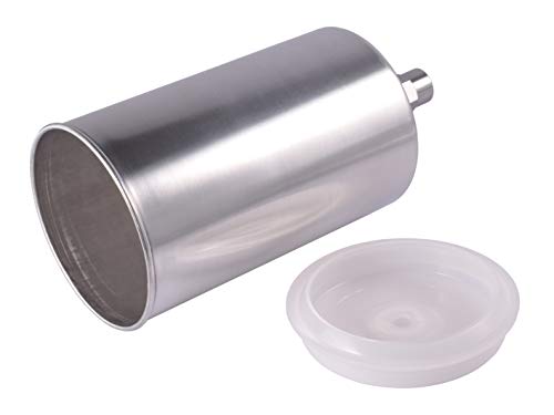 Dynastus 1 Quart Gravity Feed Paint Pot Aluminum Spray Gun Cup with Nylon Snug Fitting Press Fit Lid, 3/8" Attachment Thread