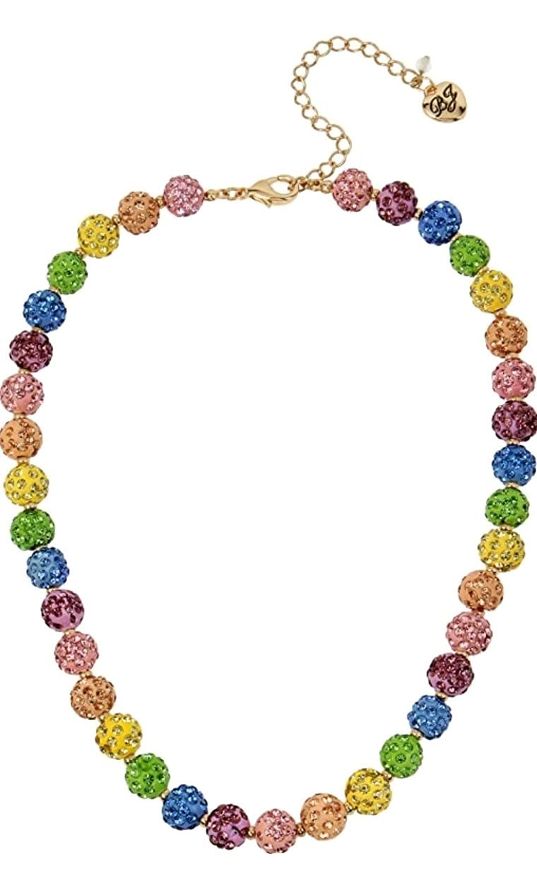 Betsey Johnson Rhinestone Stobe Fireball Collar Necklace, Multi-color