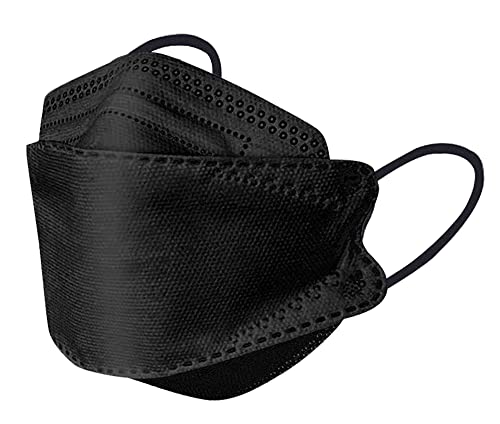Disposable Face Masks for Kids, KF94 Masks, 4 Layer Face Masks,Black Masks, 50 PCS