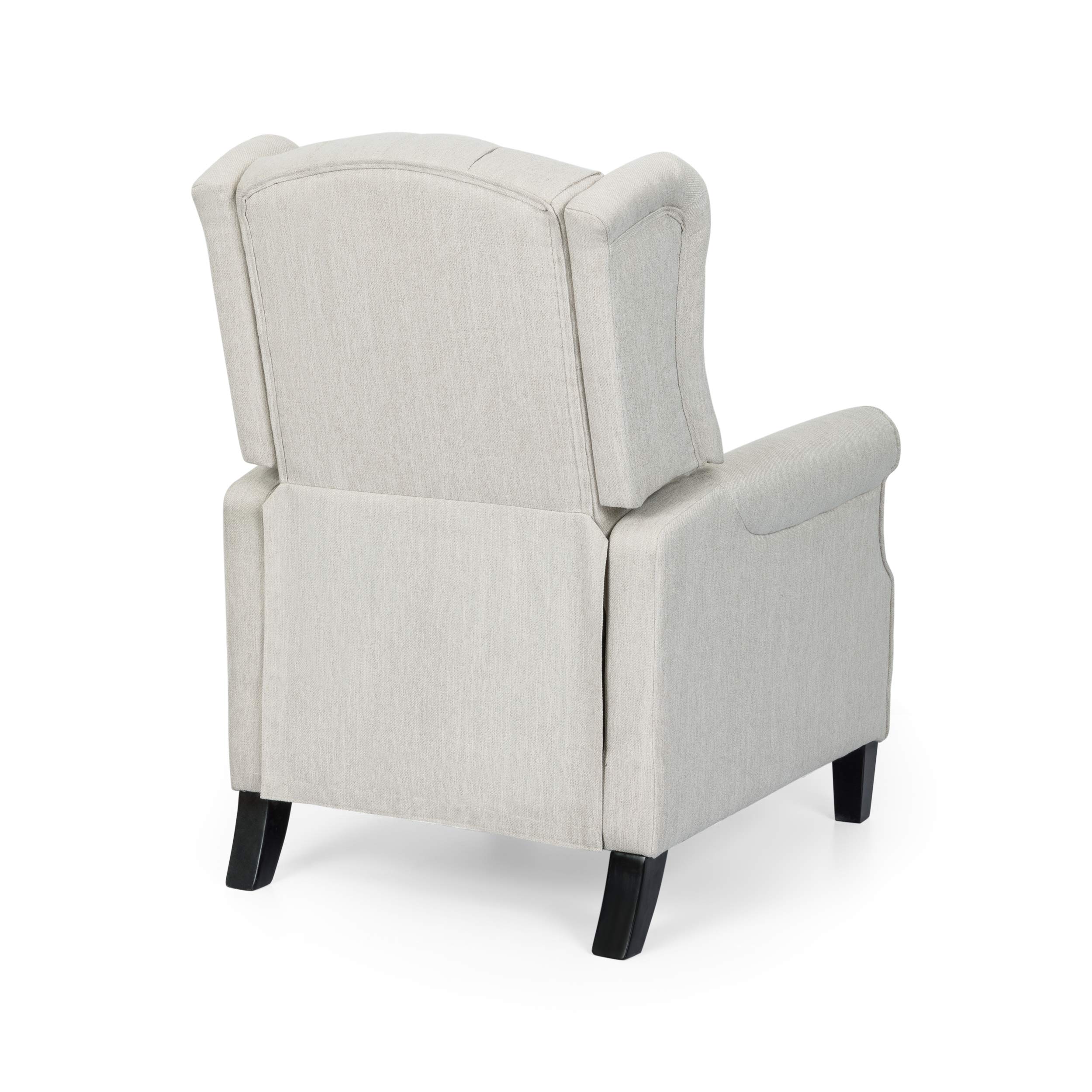 Christopher Knight Home Sarah Fabric Recliner, Beige, Dark Brown