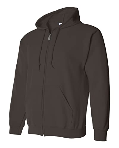 Gildan Heavy Blend Full-Zip Hooded Sweatshirt 20F Dark Chocolate